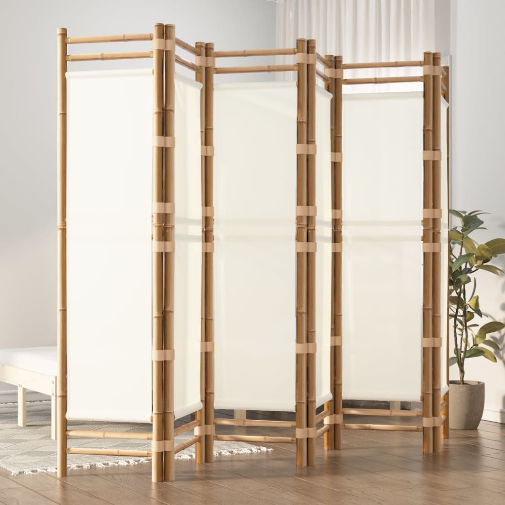 Maison Exclusive - Biombo plegable de 6 paneles bambú y lona 240 cm ...