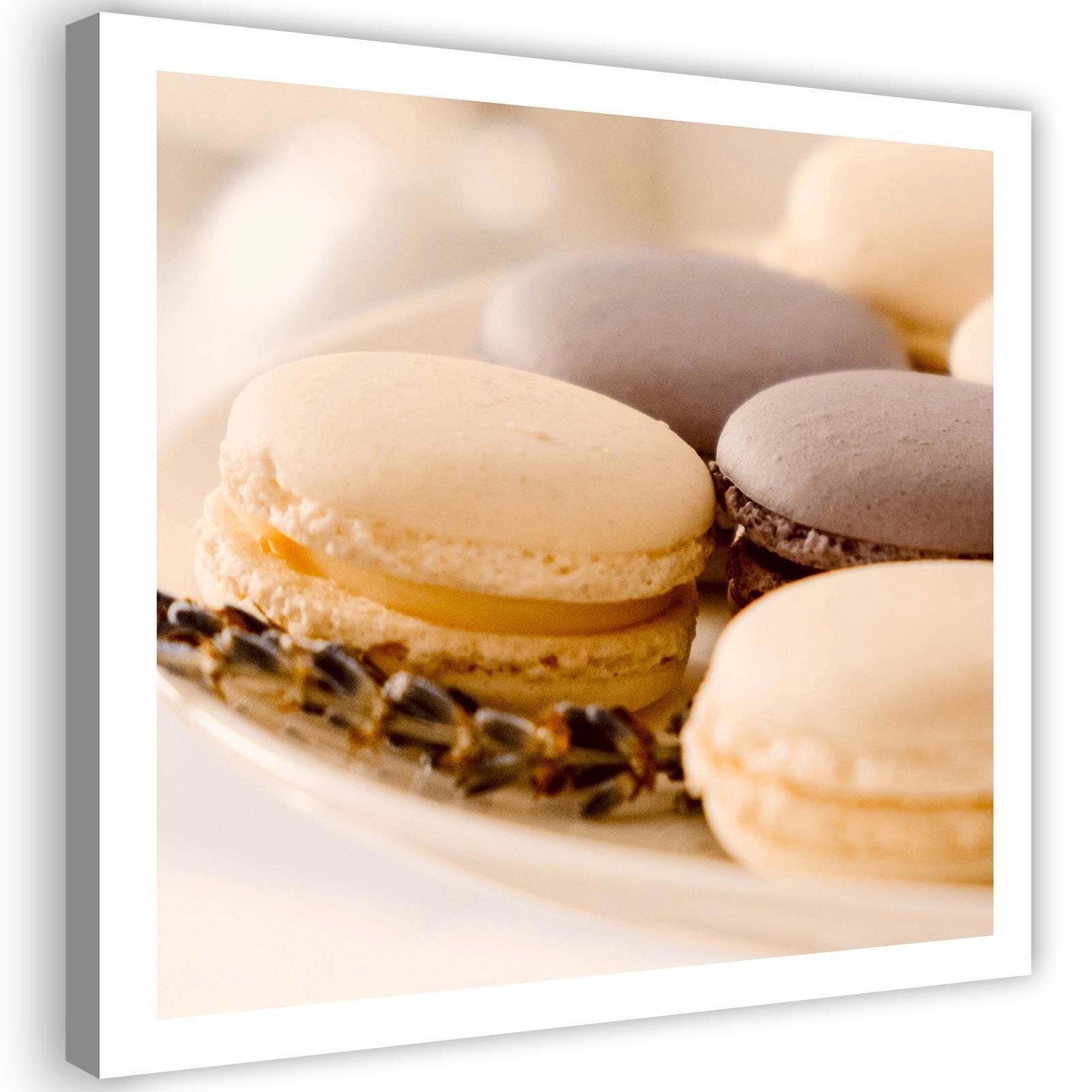 Tableau macarons sur une assiette - 80 x 80 cm | Leroy Merlin