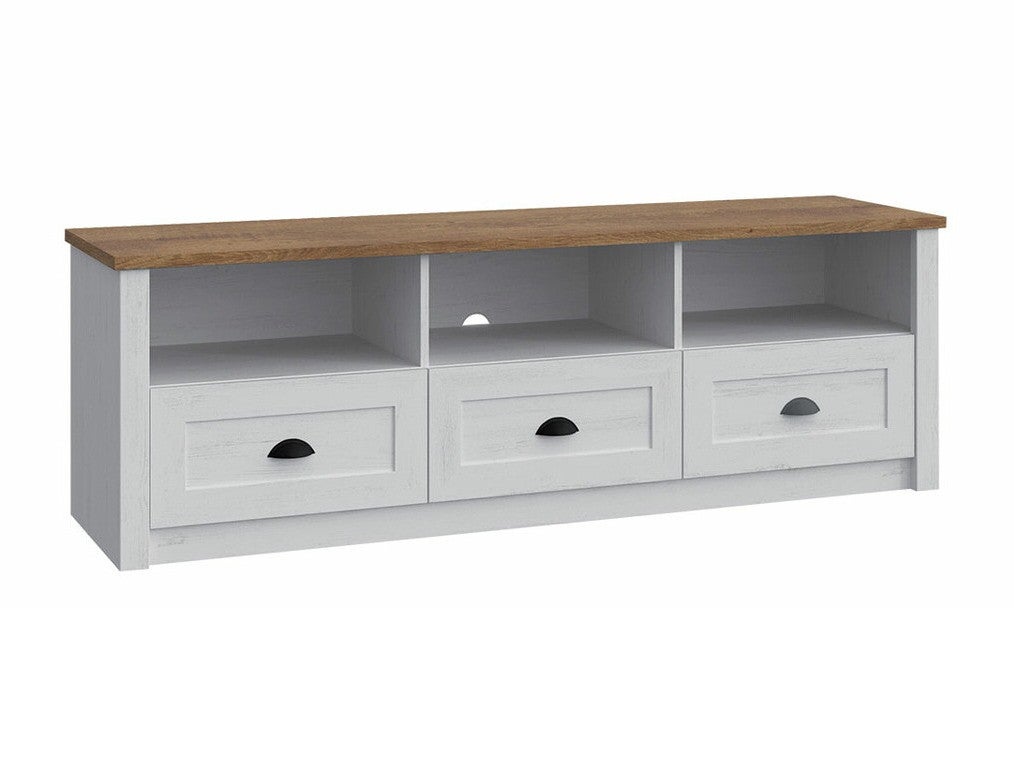 Meuble TV Parma 102, Pin Anderson, Lefkas chêne, Number of drawers: 3. ...