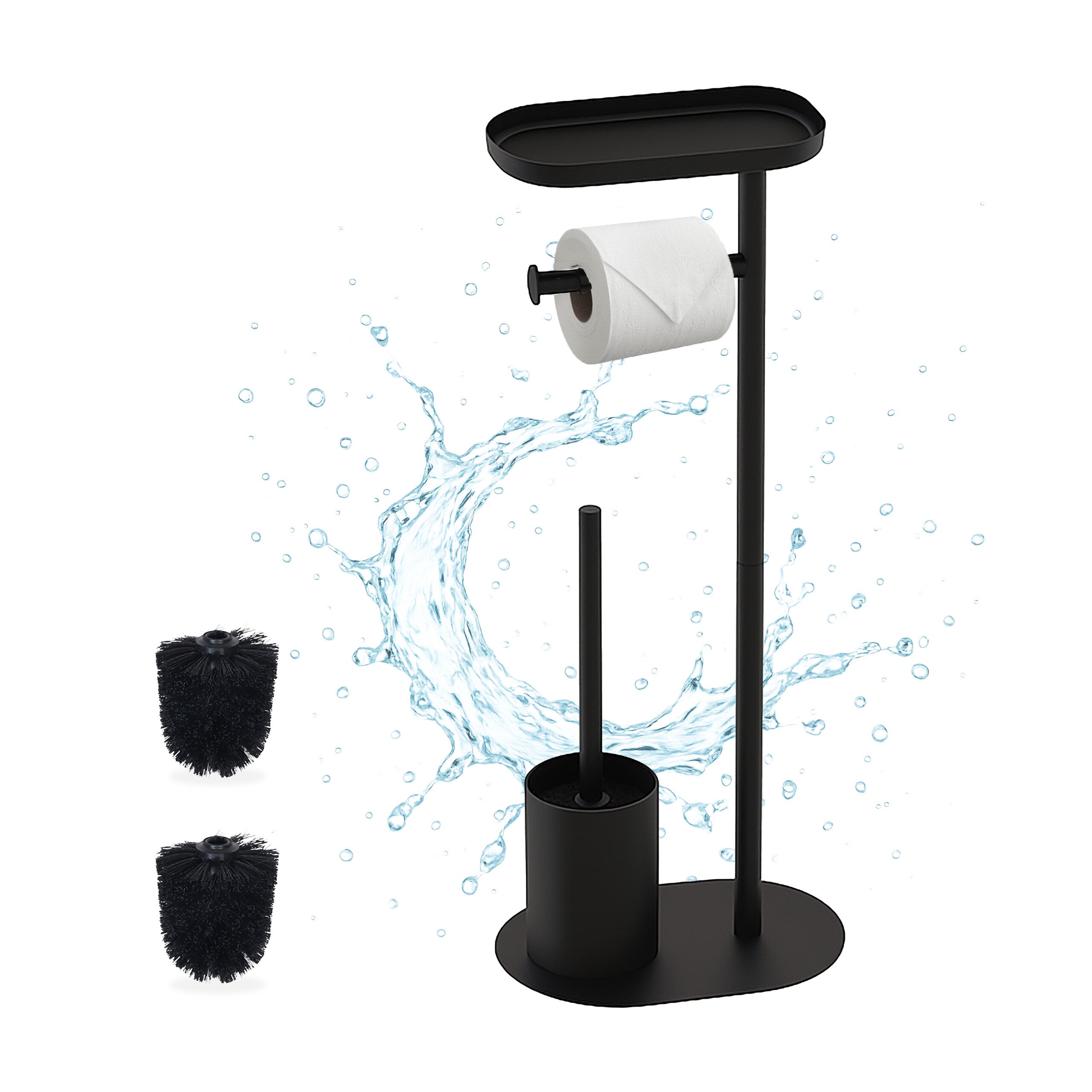 Juego de baño, HBT: 67 x 23 x 17 cm, soporte papel higiénico, escobilla ...