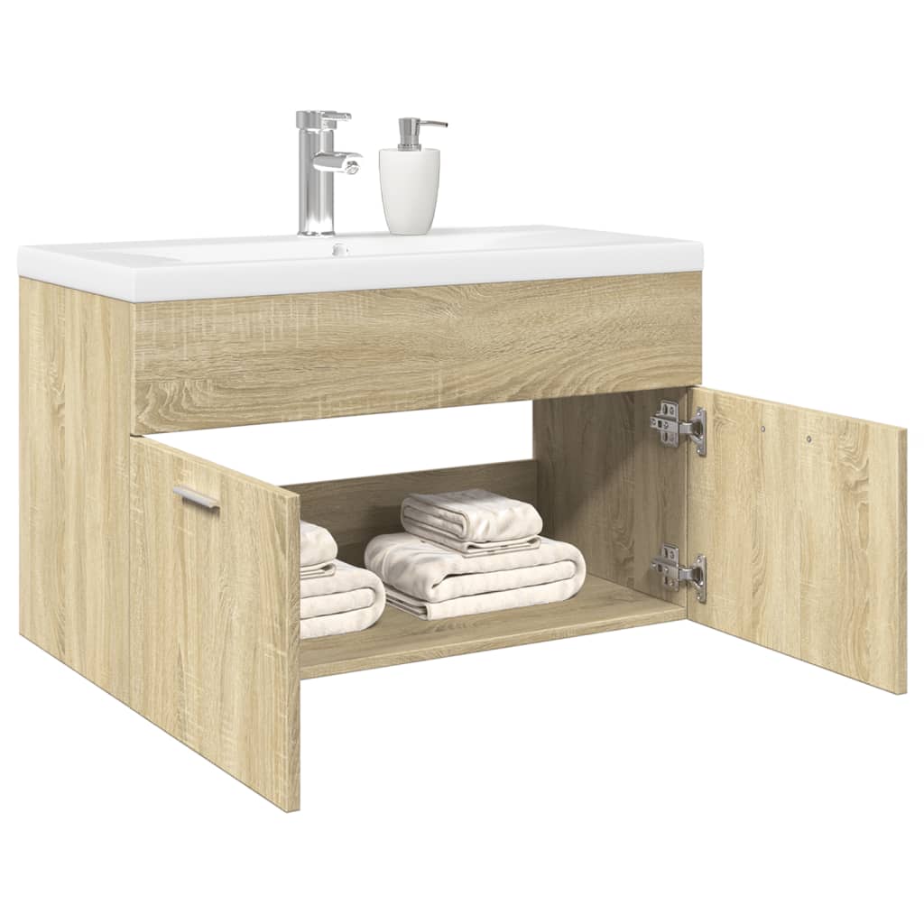 Maison Exclusive - Mueble de baño con lavabo integrado roble Sonoma | Leroy Merlin