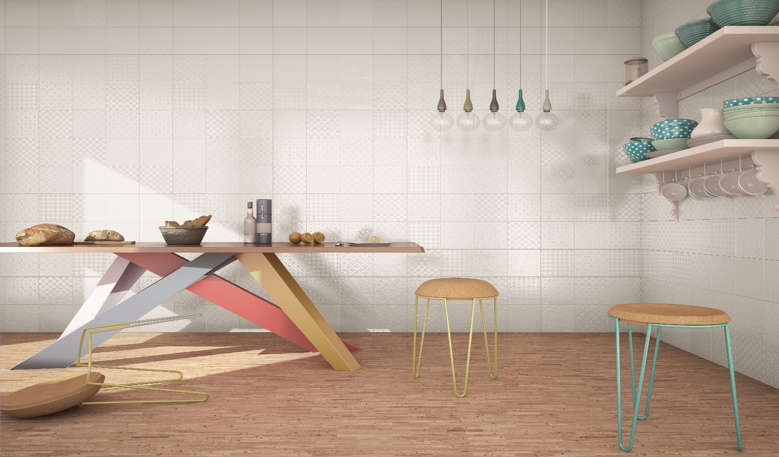 Hydraulic MODENA WHITE (GPR) 22,5x22,5 Carreau de grès cérame pour sol ...