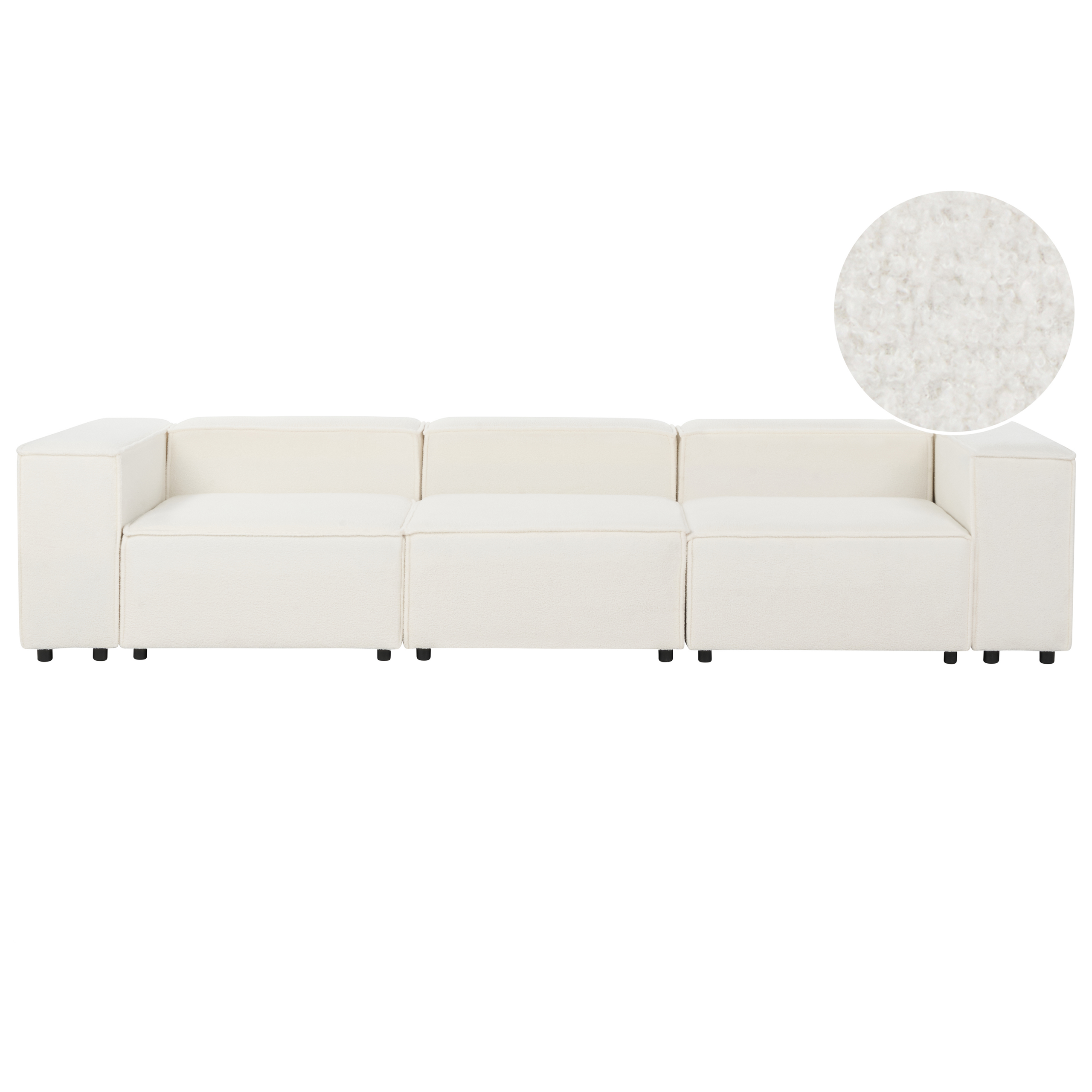 Beliani Sofá modular APRICA Bouclé Blanco 3 plazas | Leroy Merlin