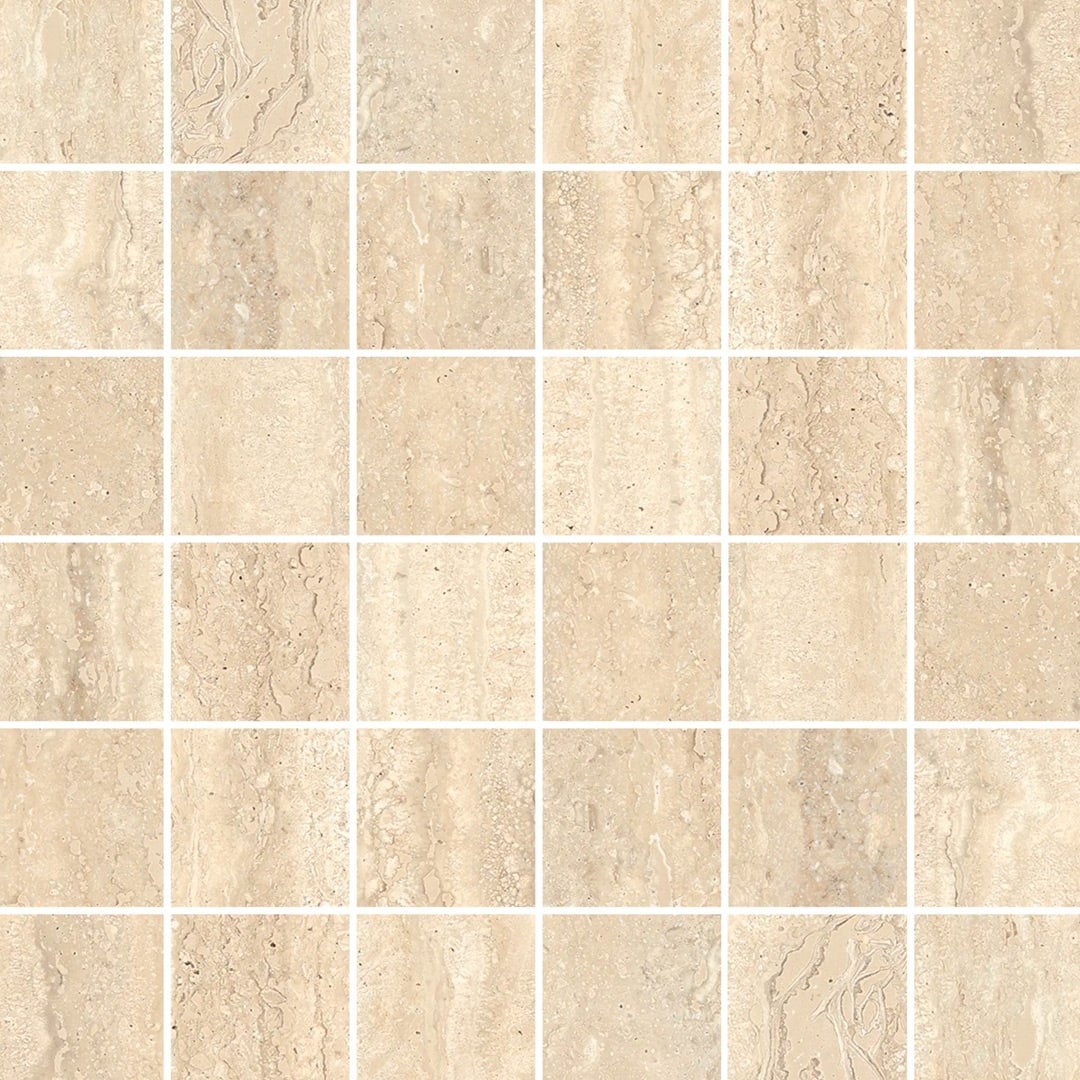 Roma Vein Classic - Travertin Mosaïque - Carrelages 5x5 cm Mosaic 10 mm ...