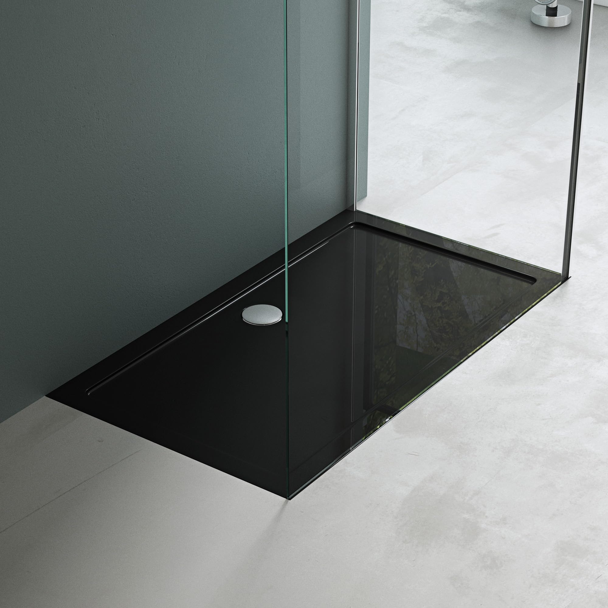 Mai & Mai Receveur de douche bac à douche 90x140x4cm en acrylique noir ...