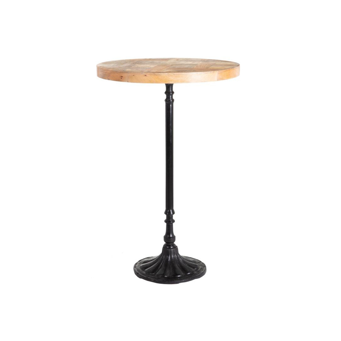 Table haute ronde Bois/Métal scuplté - SALY | Leroy Merlin