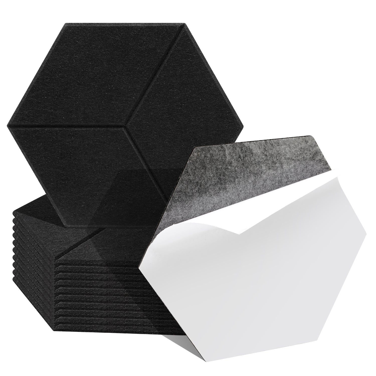 12 paneles acústicos hexagonales de poliéster absorbentes de sonido ...