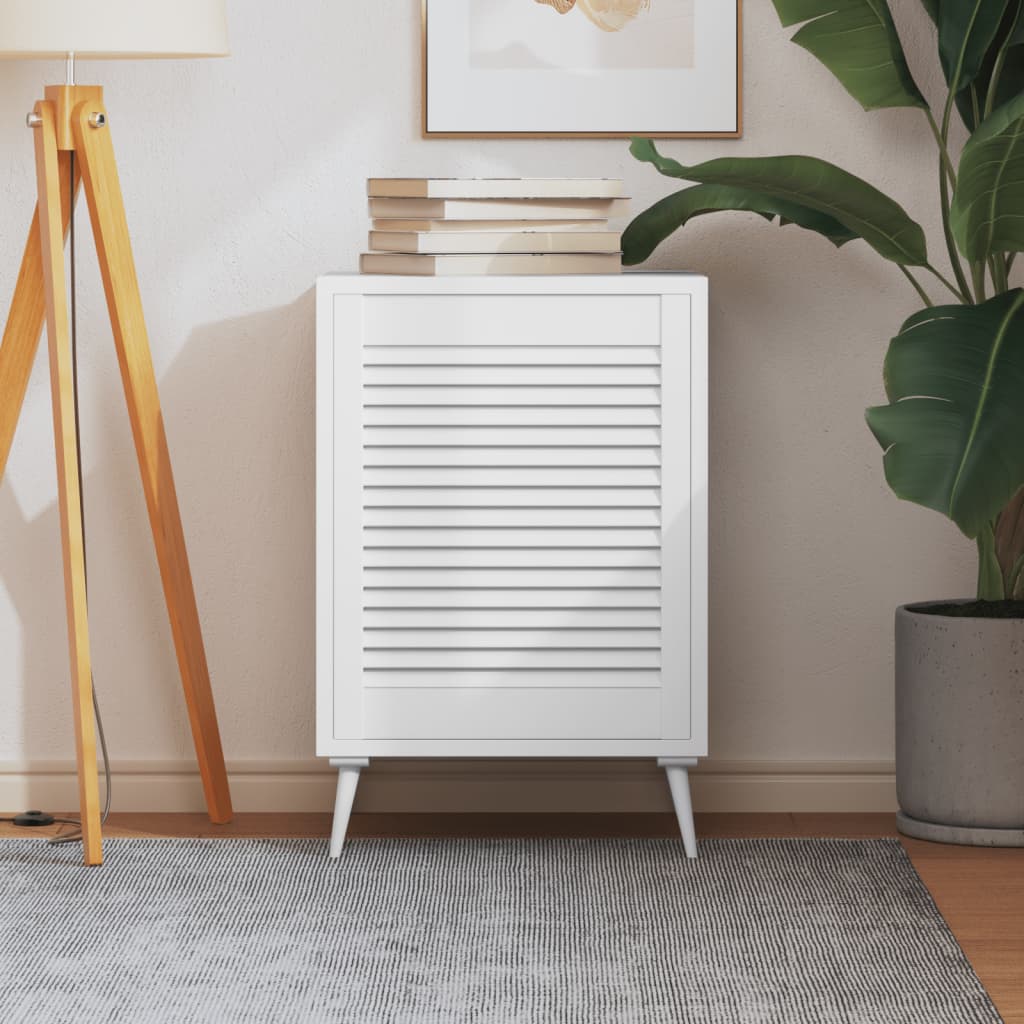 Porte à persiennes Bois de pin massif Blanc 61,5x49,4 cm | Leroy Merlin