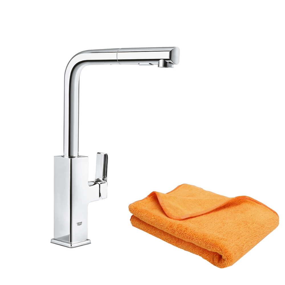 Grifo de cocina con ducha GROHE Tallinn Quickfix cromo + microfibra ...
