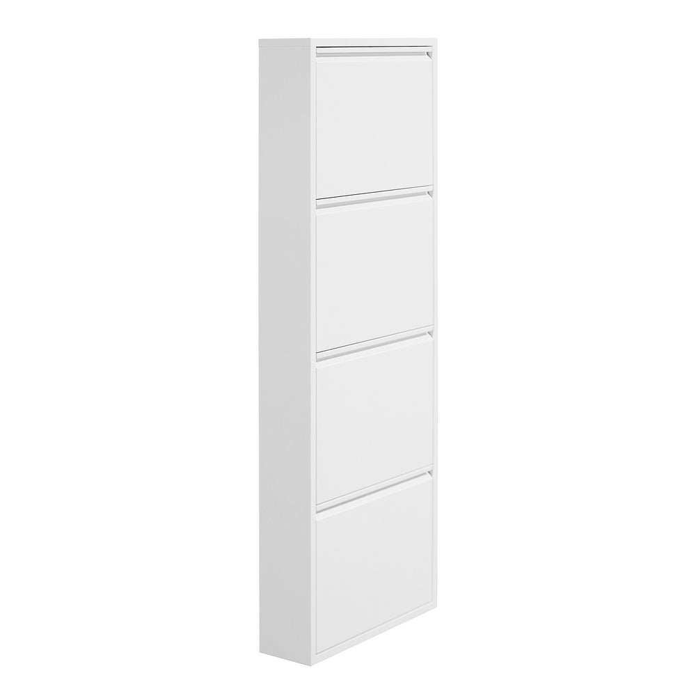 Scarpiera moderna bianca 4 ante in metallo 50,5x15,2x143 cm | Leroy Merlin