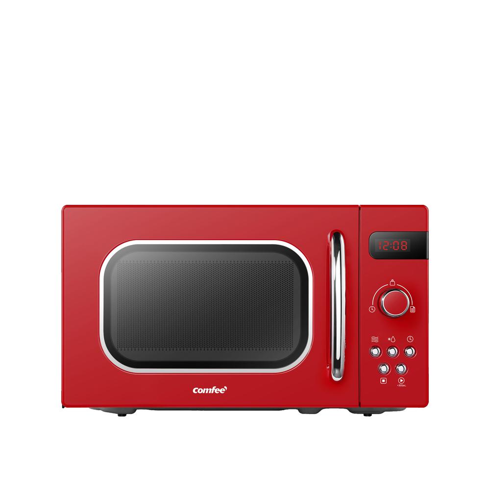 Micro-ondes rétro de 20L - COMFEE CMSRO 20 di rd - 800W - Rouge | Leroy ...