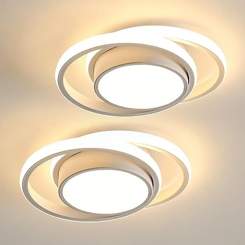 Haobosic - Plafonnier LED double rond - Éclairage doux et uniforme ...