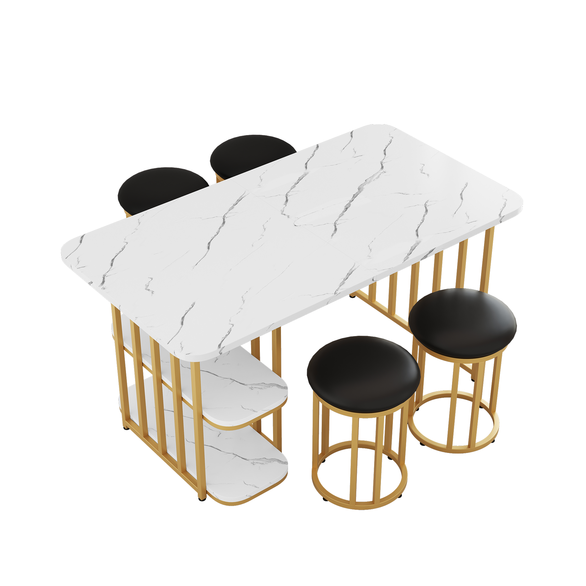 Ensemble de table à manger rétractable pliable (avec table à manger, 4 ...