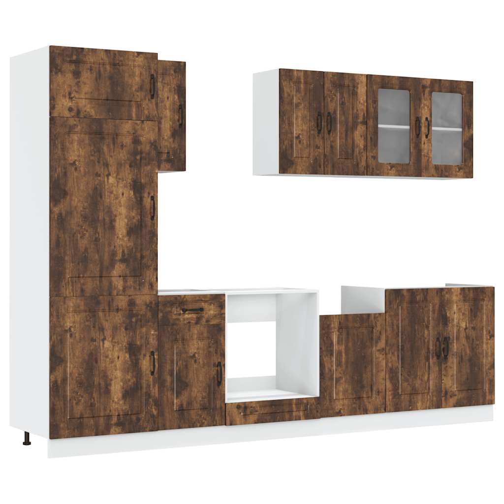 Mueble cocina Kalmar roble ahumado 8 pzas madera contrachapada ...