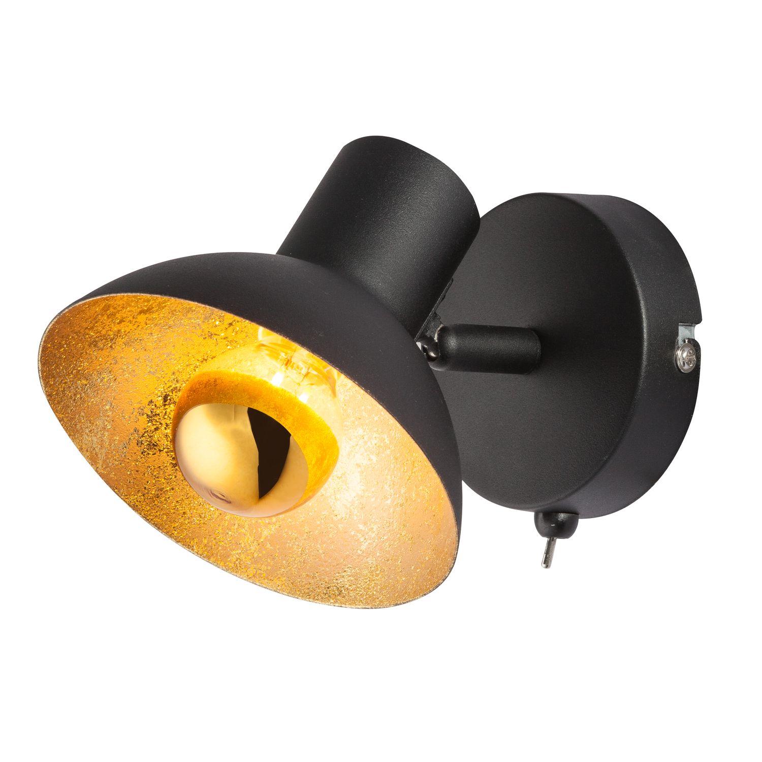 Applique spot LED design industriel Lotte - Noir et doré | Leroy Merlin