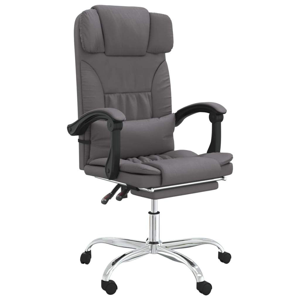 Fauteuil de massage inclinable de bureau Gris Similicuir vidaXL | Leroy ...