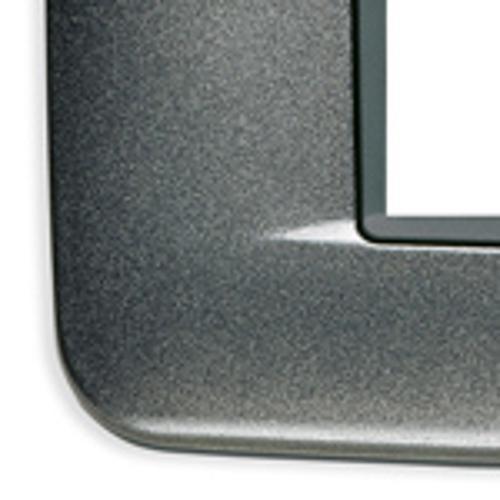 Vimar - Placca Round 4 moduli Serie Eikon in metallo colore Grigio ...