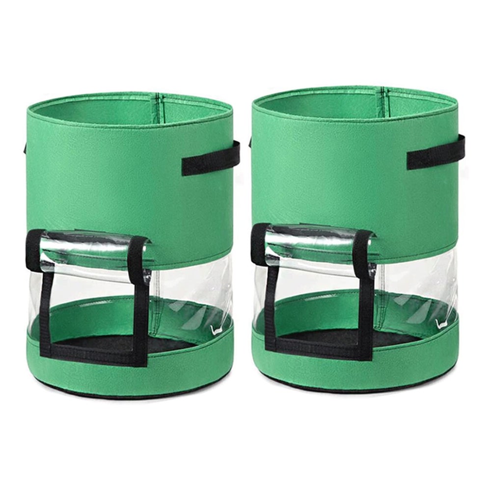2 Bolsas de Cultivo de 43L,con Área de Visualización para Plantar en el ...