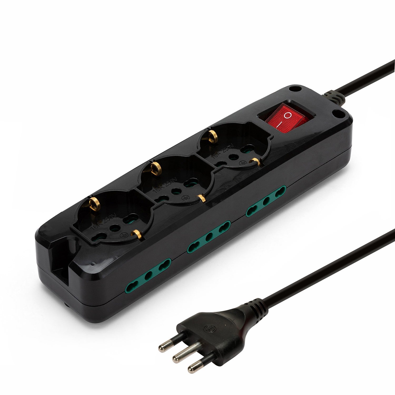 Multiprise italienne 9 prises: 3 prises Schuko + 6 prises bivalentes 10 ...