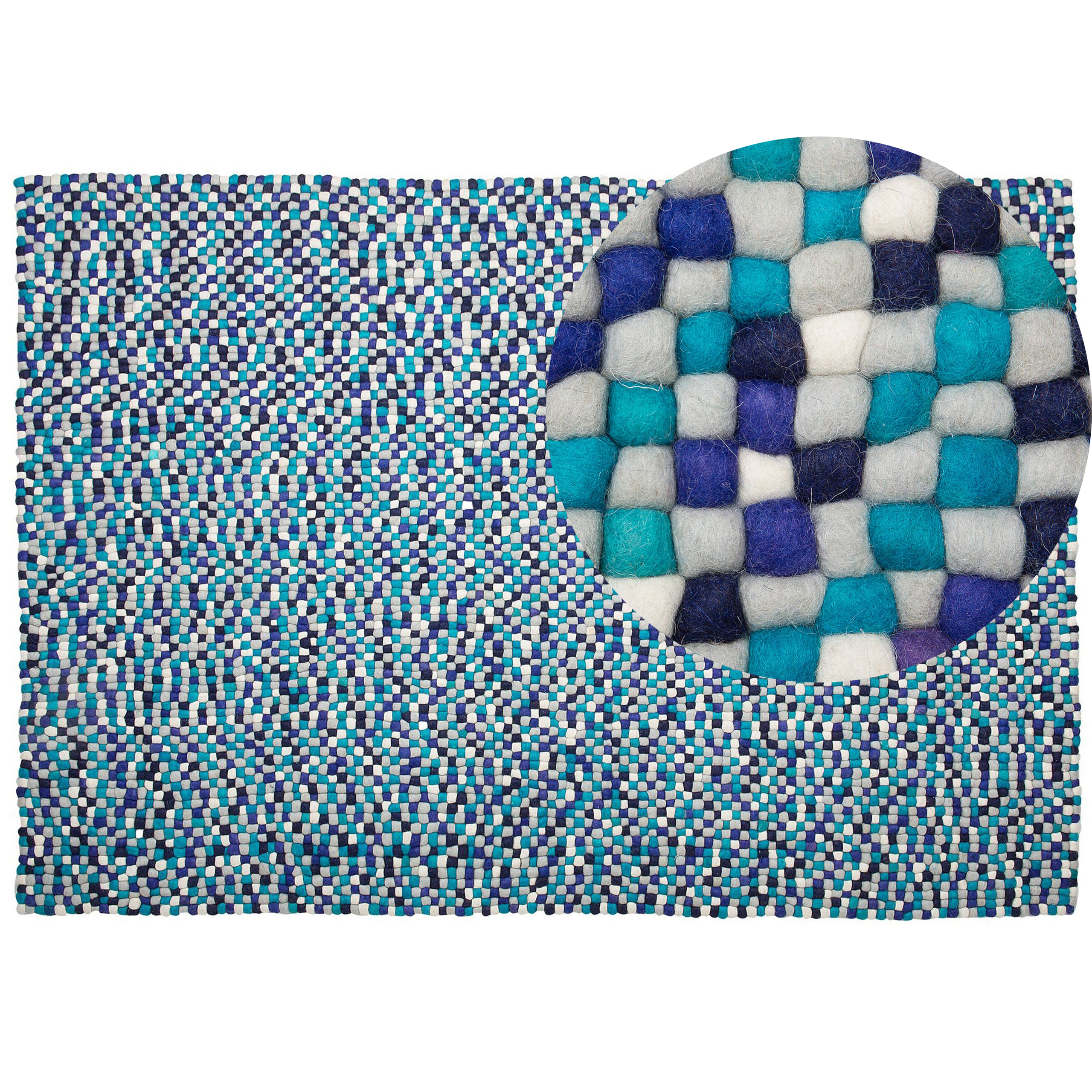 Tapis AMDO Bleu marine 160 x 230 cm Laine | Leroy Merlin