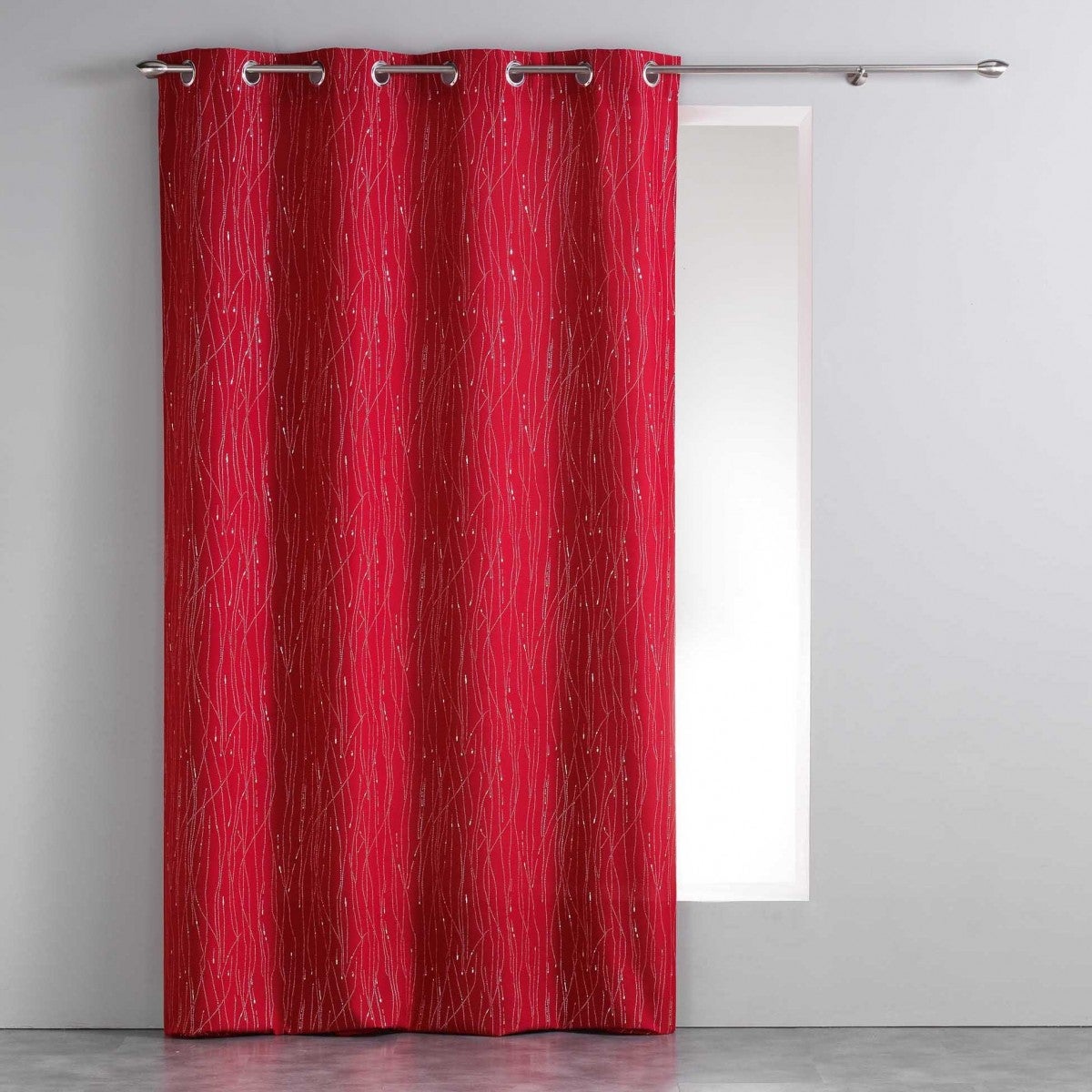 Rideau a oeillets Filliane 140 x 260 cm rouge | Leroy Merlin
