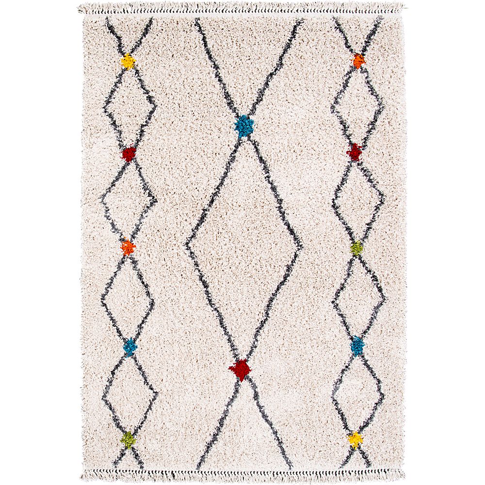 Tapis Synthétique Blanc AZULI ALINEA - L190 x larg130 x Ep. 3,5 cm ...