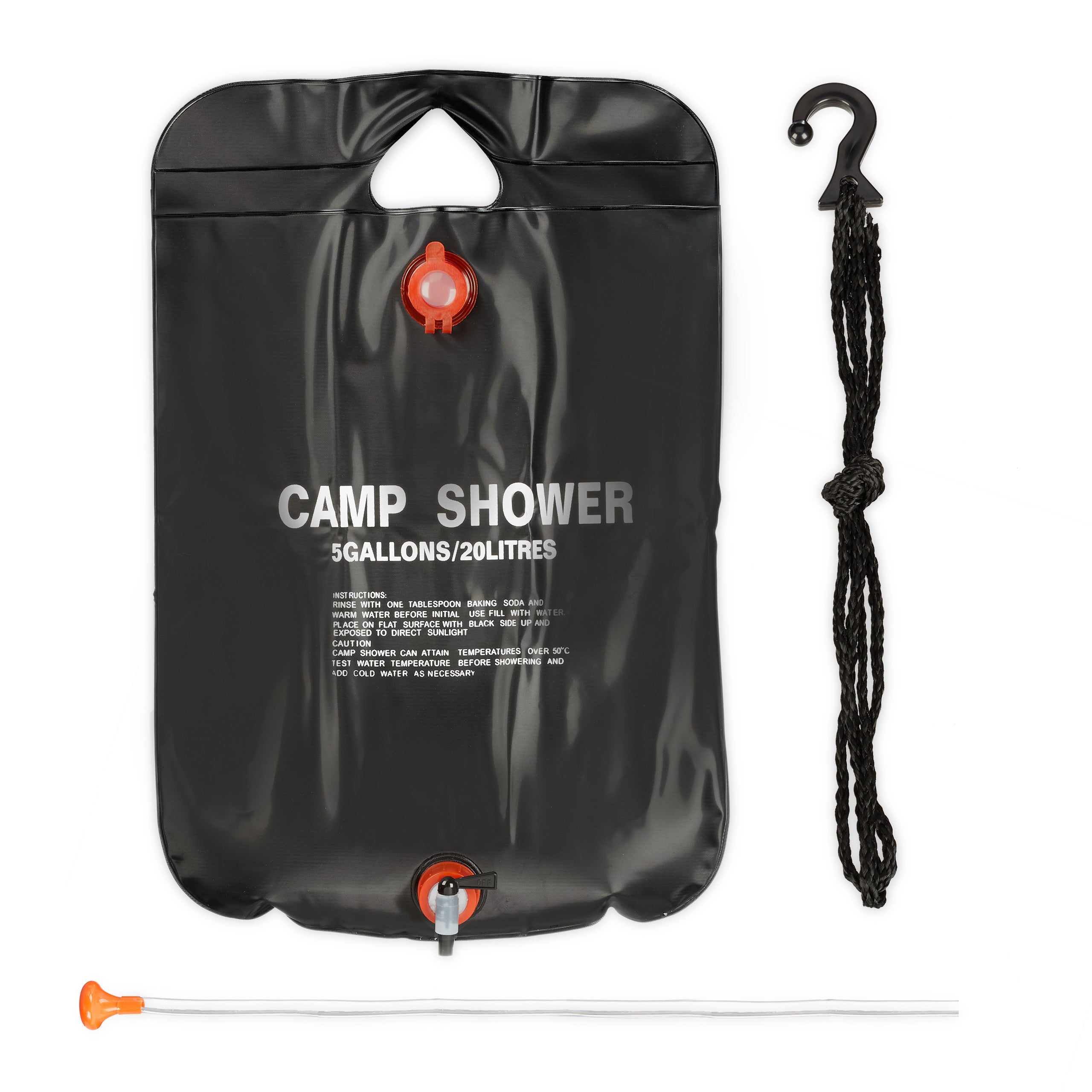 Douche solaire 20 litres, lot de 2, camping, randonnée, à suspendre ...