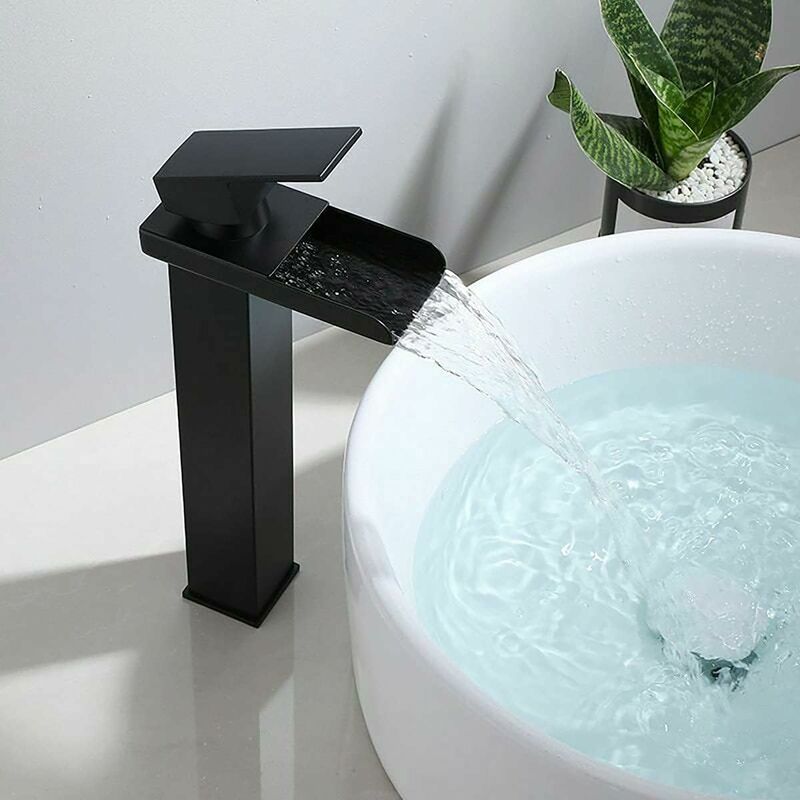 Robinet Salle de Bain Robinet Lavabo Noir Mat Mitigeur Lavabo pour ...