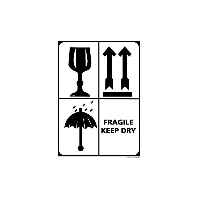 PANNEAU FRAGILE KEEP DRY (F0338) 150 x 210 mm Matière PVC | Leroy Merlin