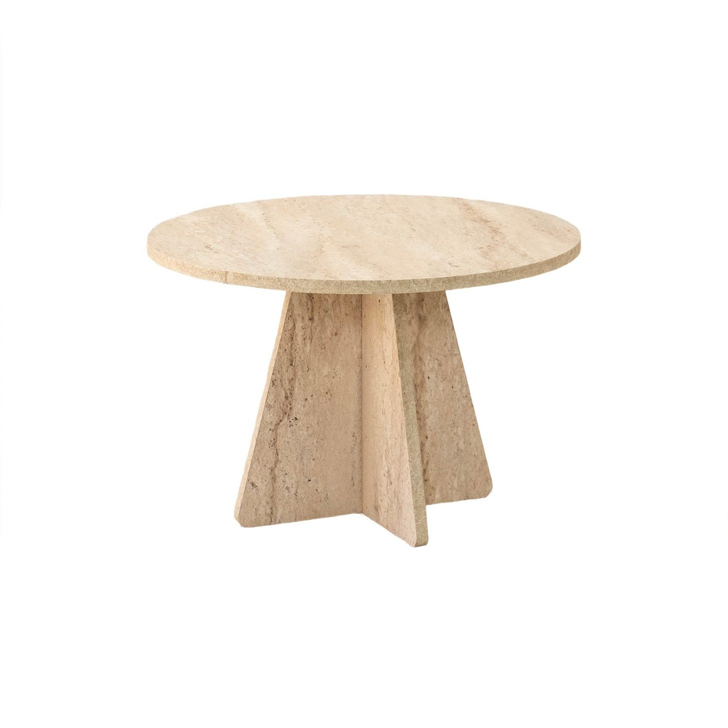 Table basse design Fungi D60cm Effet travertin Beige | Leroy Merlin