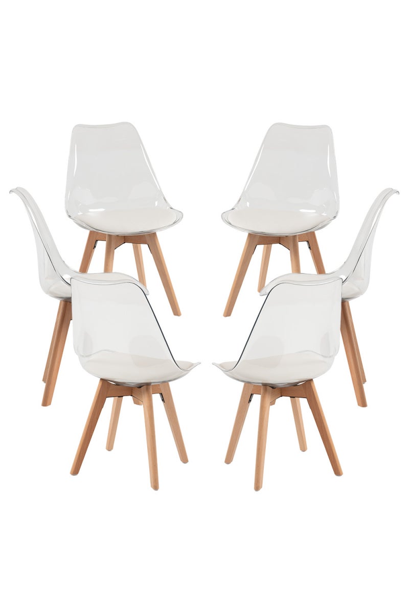 Pack 6 Sillas Synk Transparente Asiento - Blanco | Leroy Merlin