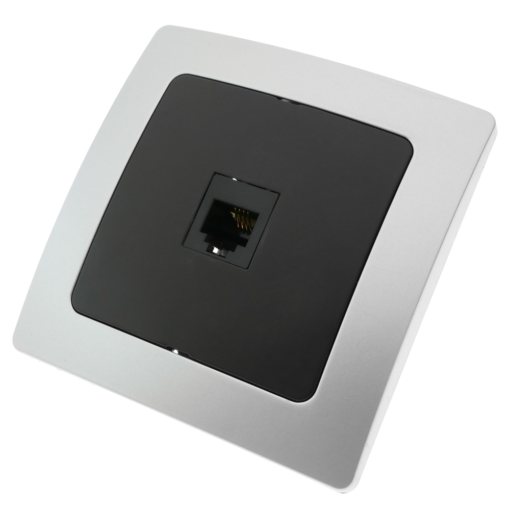 Prise téléphone RJ11 encastrable avec plaque de finition 80x80mm série ...