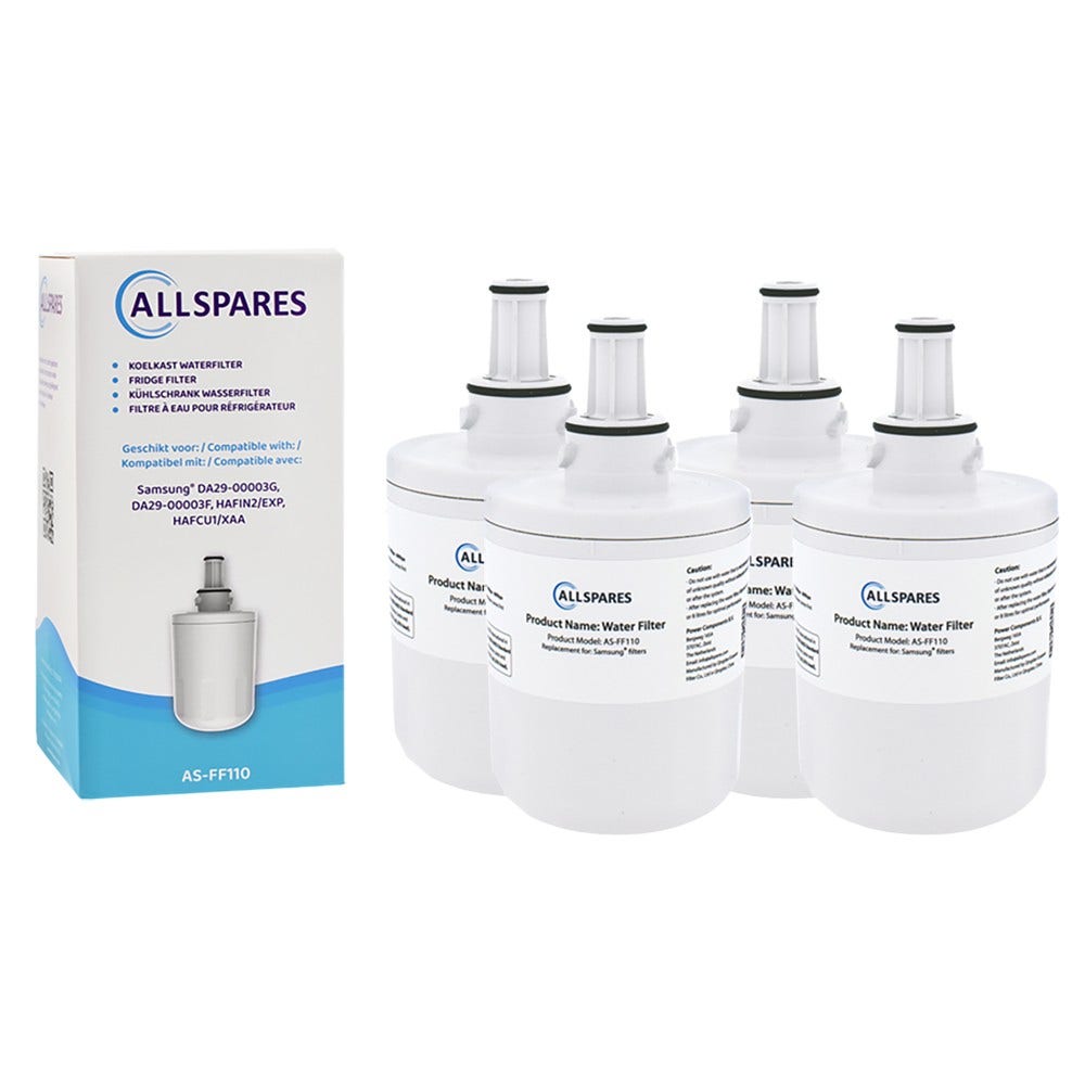 AllSpares Filtre à eau (4 pcs.) pour réfrigérateur adapté pour Samsung ...