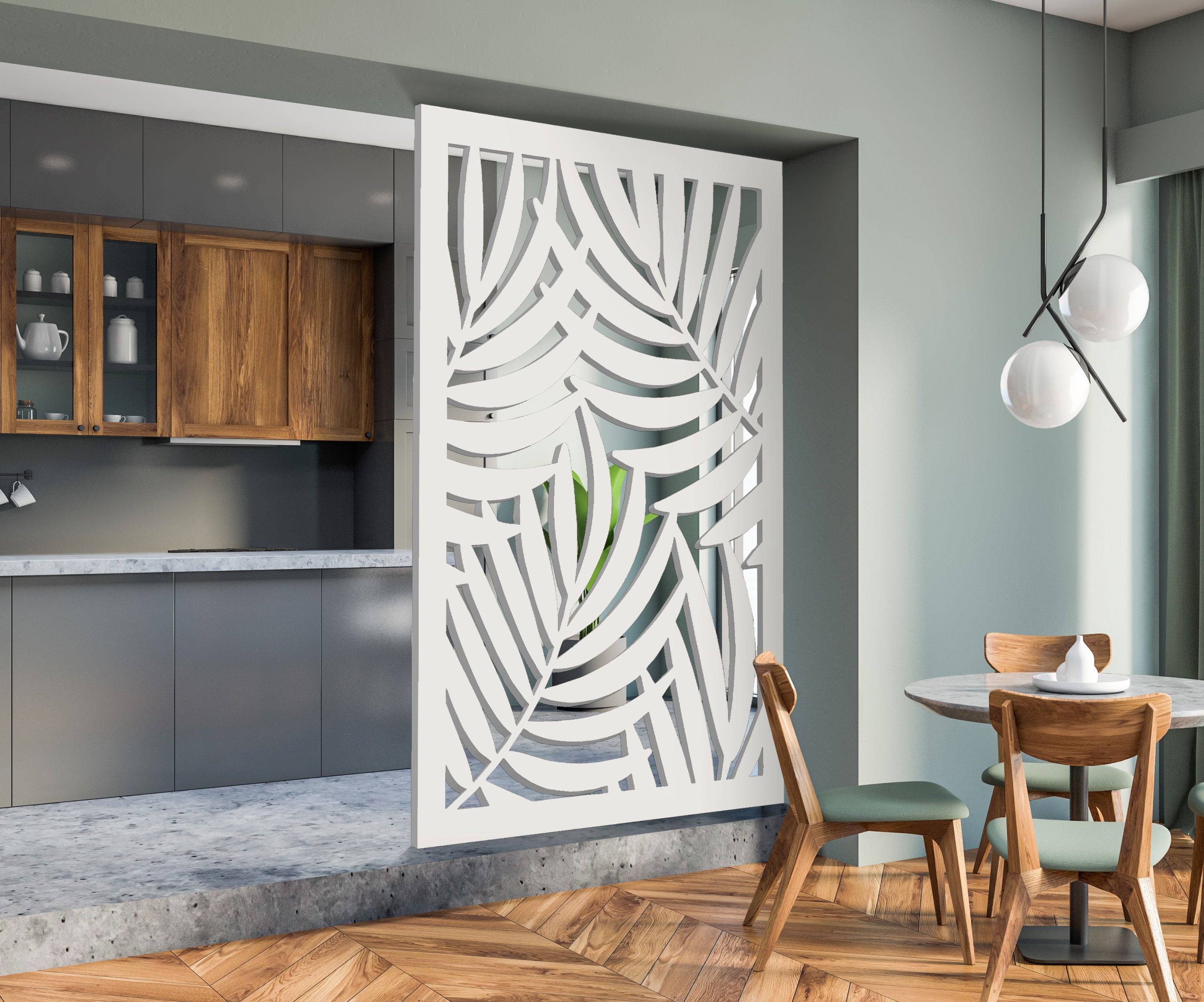 Claustra décoratif mural Bamboo en PVC blanc - Largeur 100 cm x Hauteur ...