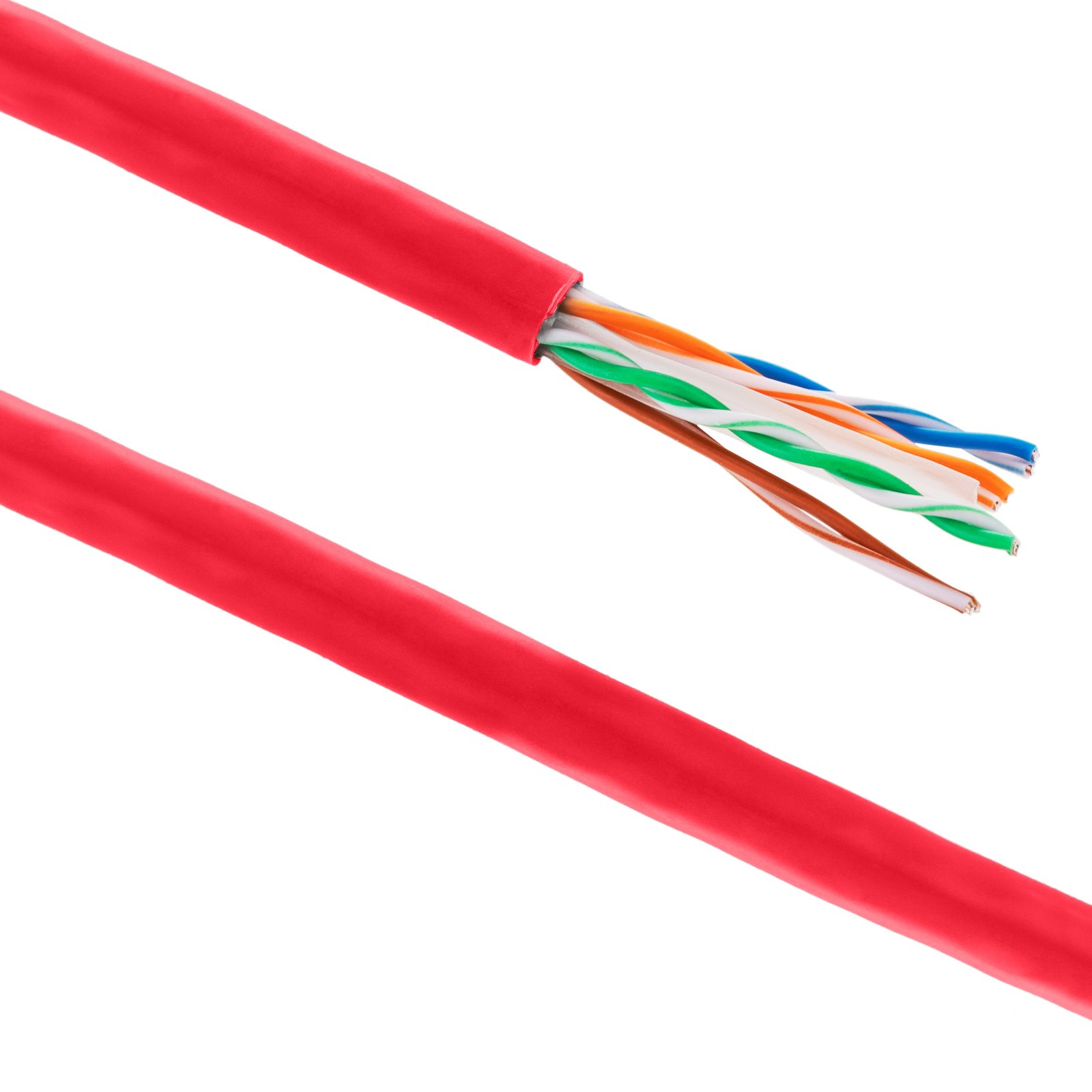 Bobina de cable de red LAN UTP categoría cat.6 23AWG CCA rígido rojo ...