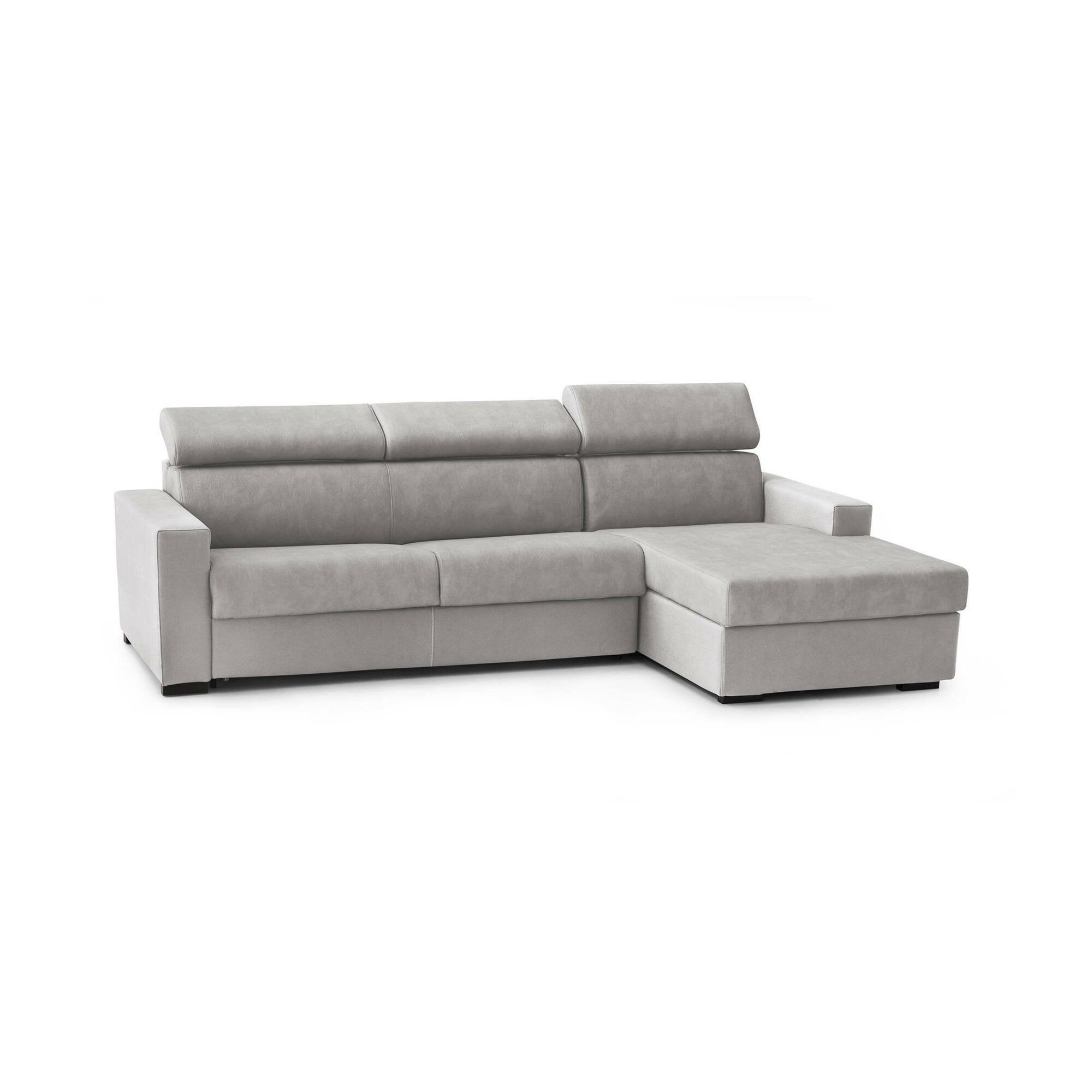Sofá Cama con Chaise Longue Made in Italy, Desenfundable con Almacenaje ...