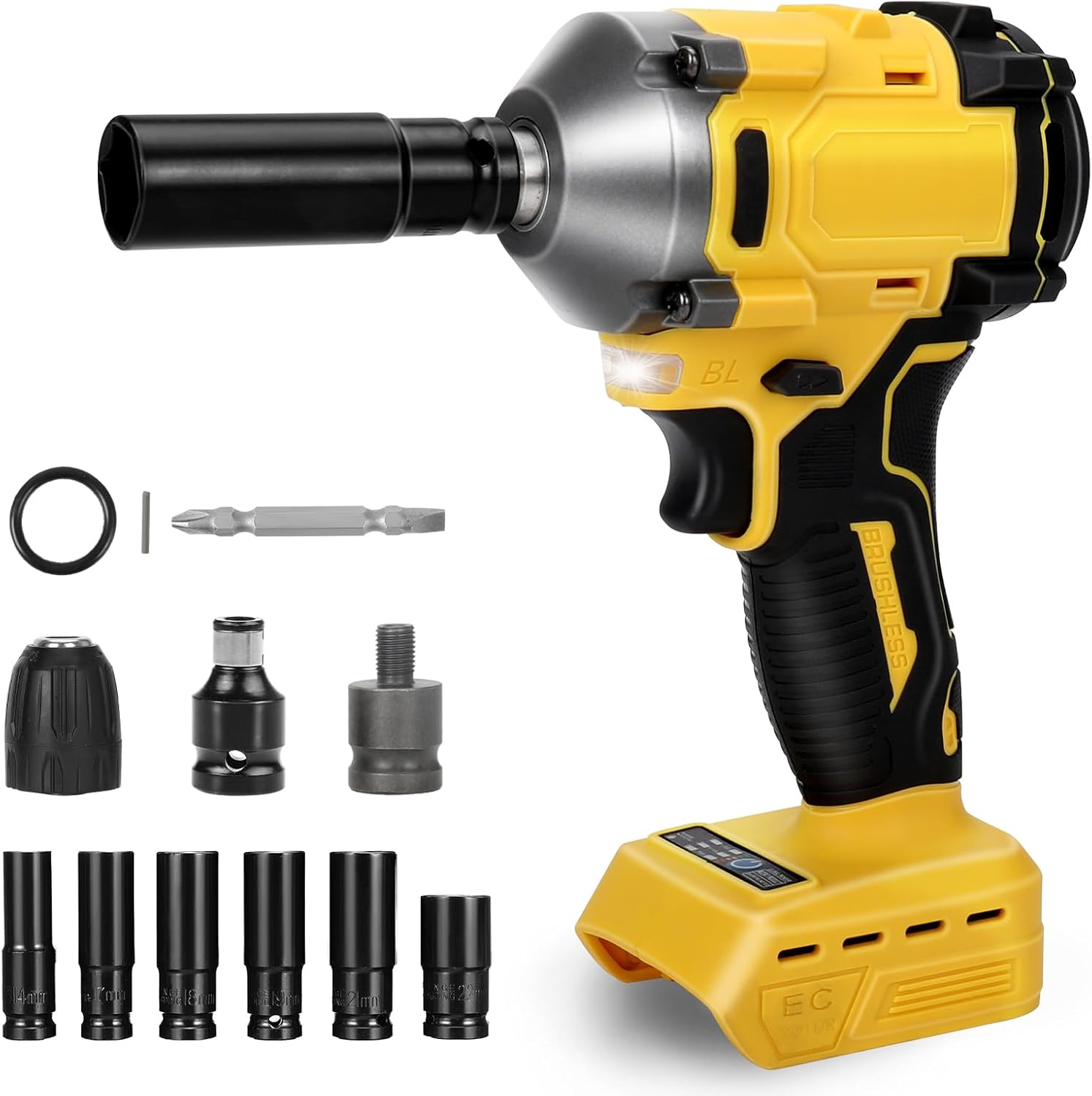 Clé à Chocs Sans Fil Brushless Compatible avec Dewalt 18 V 20 V, 1/2 ...
