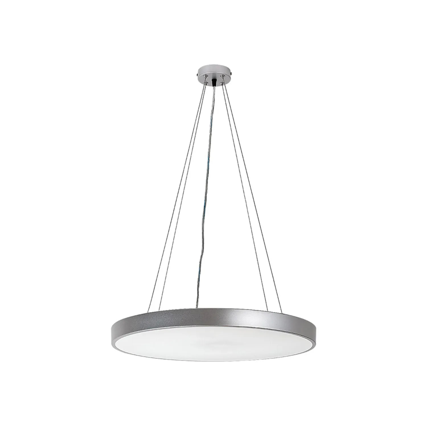 Lampe pendante LED - Métal argenté et blanc - 60W - 3500lm - 3000-6000K ...