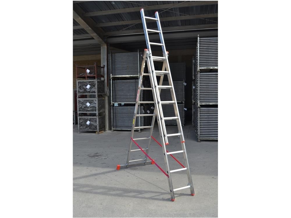 Scala TELESCOPICA a sfilo alluminio MARCHETTI 3 elementi 12 gradini ...