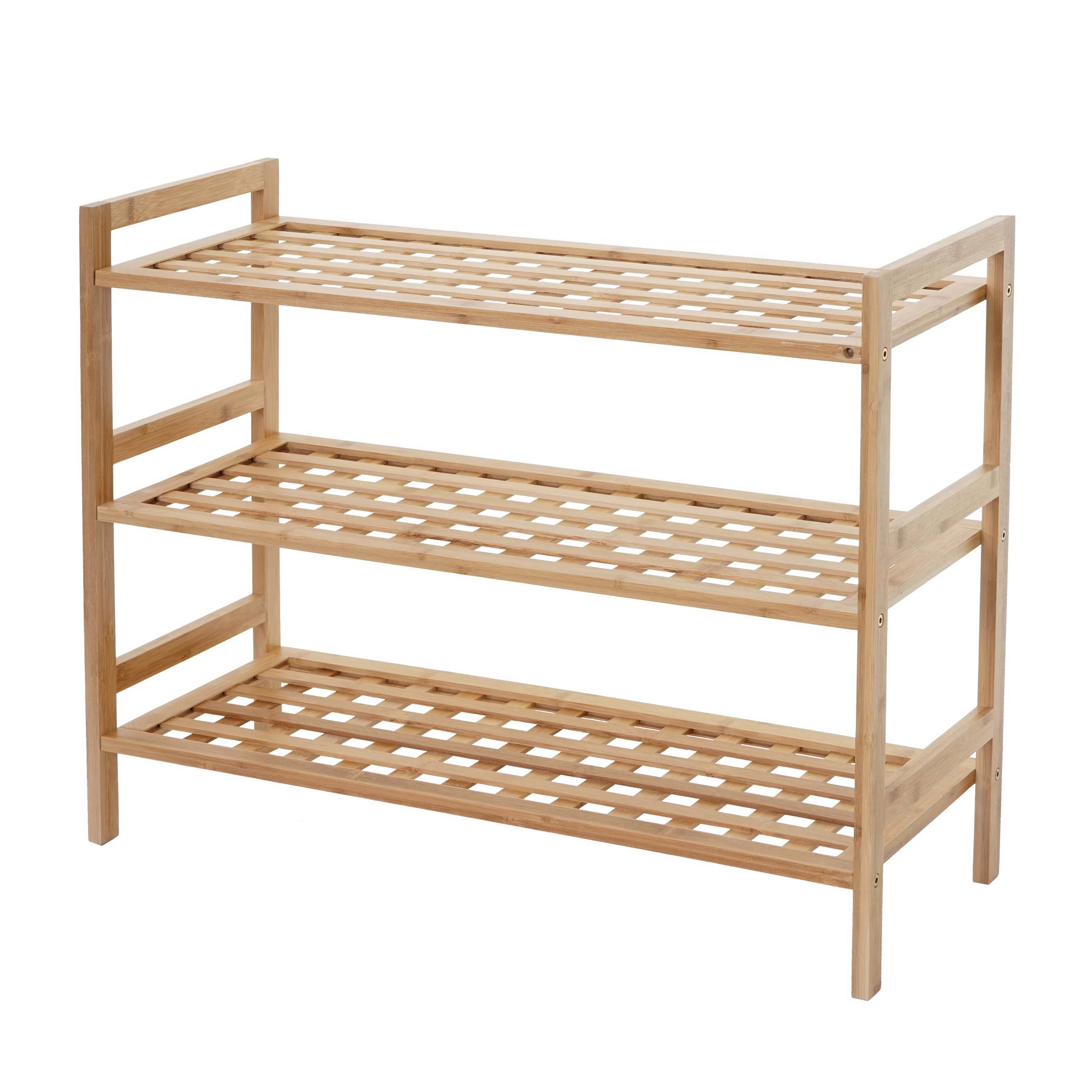 Étagère à chaussures rangement en bambou 3 étagères 55,5x69x27,5 cm 04_0005156 | Leroy Merlin