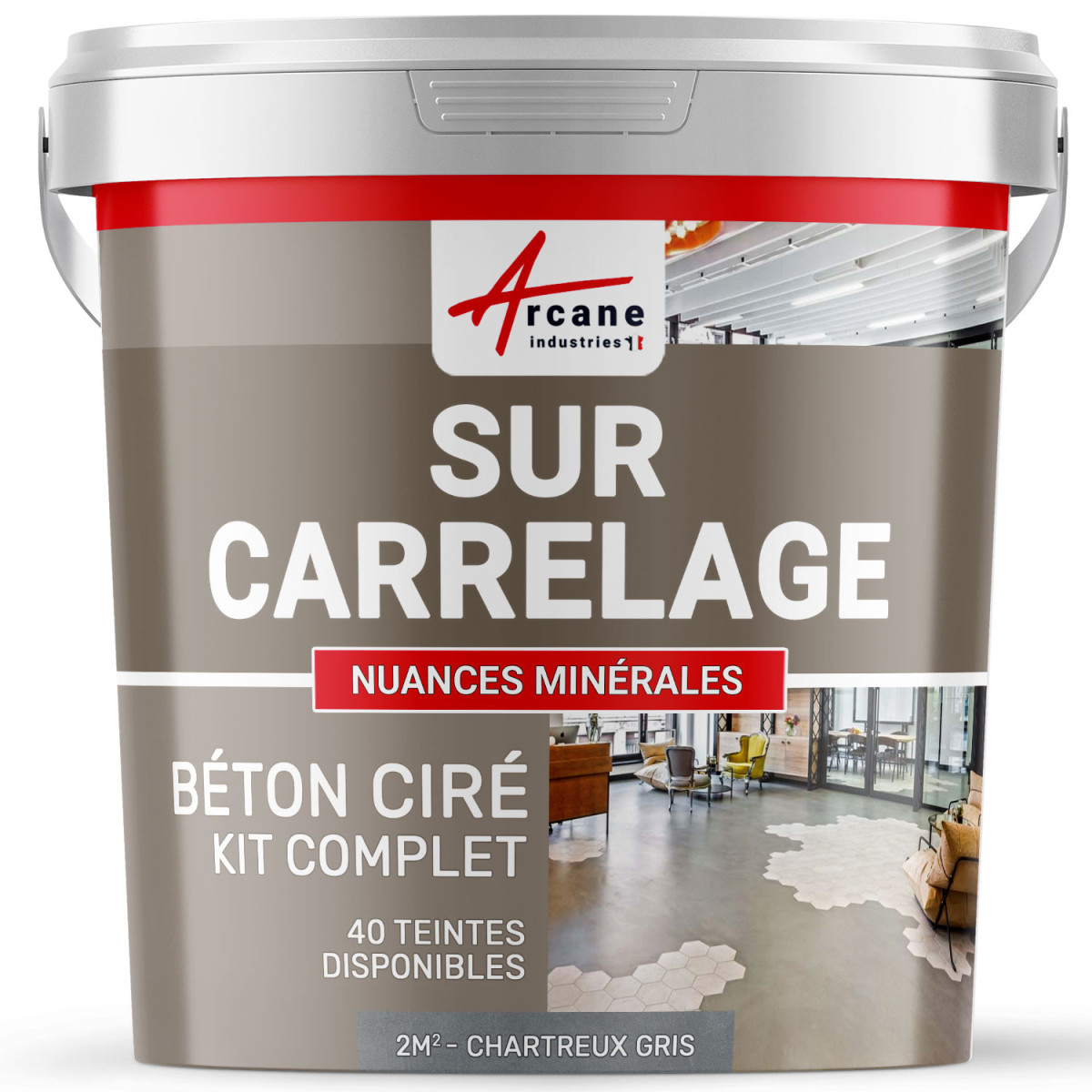 BETON CIRE CARRELAGE POUR SOLS ET MURS - KIT BETON CIRE SUR CARRELAGE ...