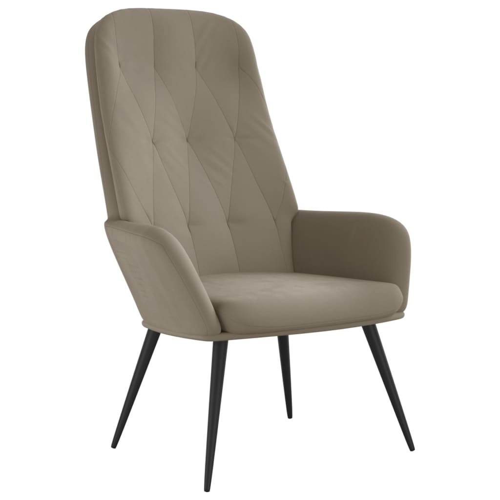 Fauteuil relax en velours gris clair | Leroy Merlin