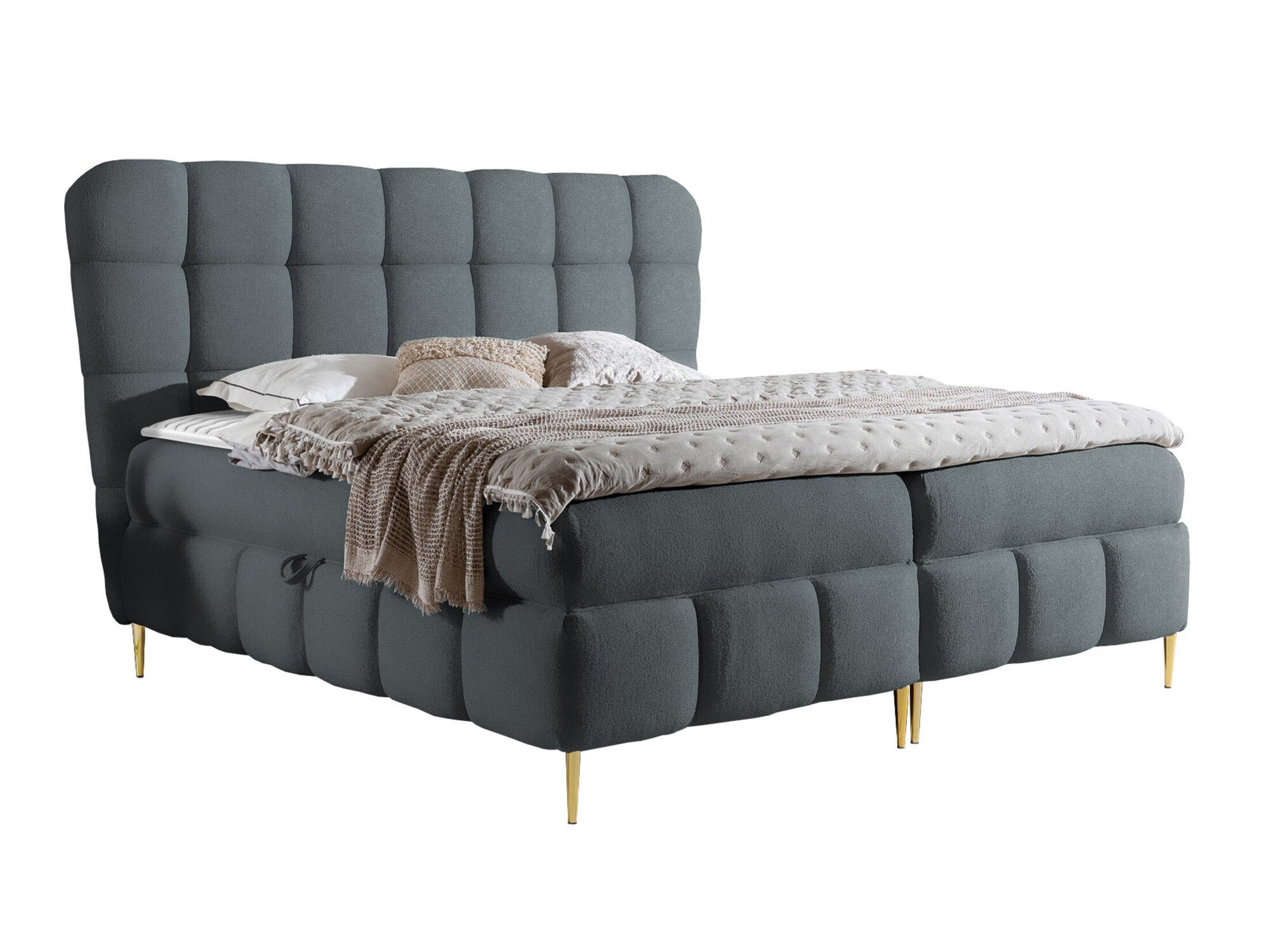 Letto continentale Baltimore 195, Continentale, Doppio, Grigio, 160x200 ...