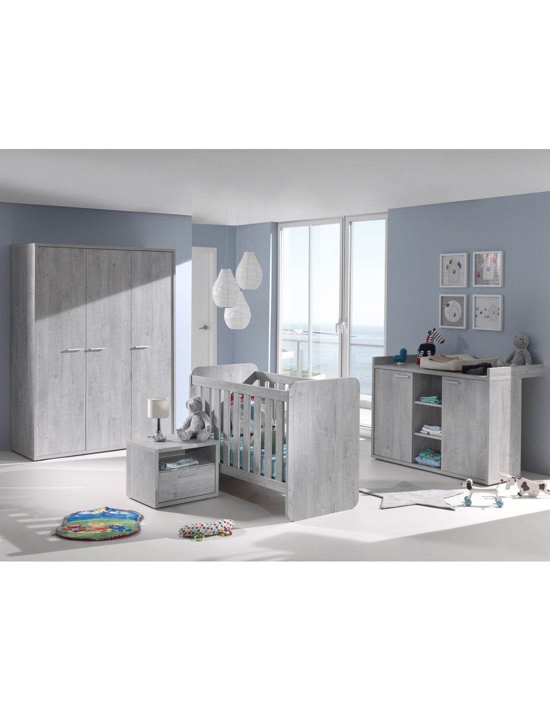 Chambre bébé ou enfant MATHEO comprenant un lit 60x120 évolutif en ...
