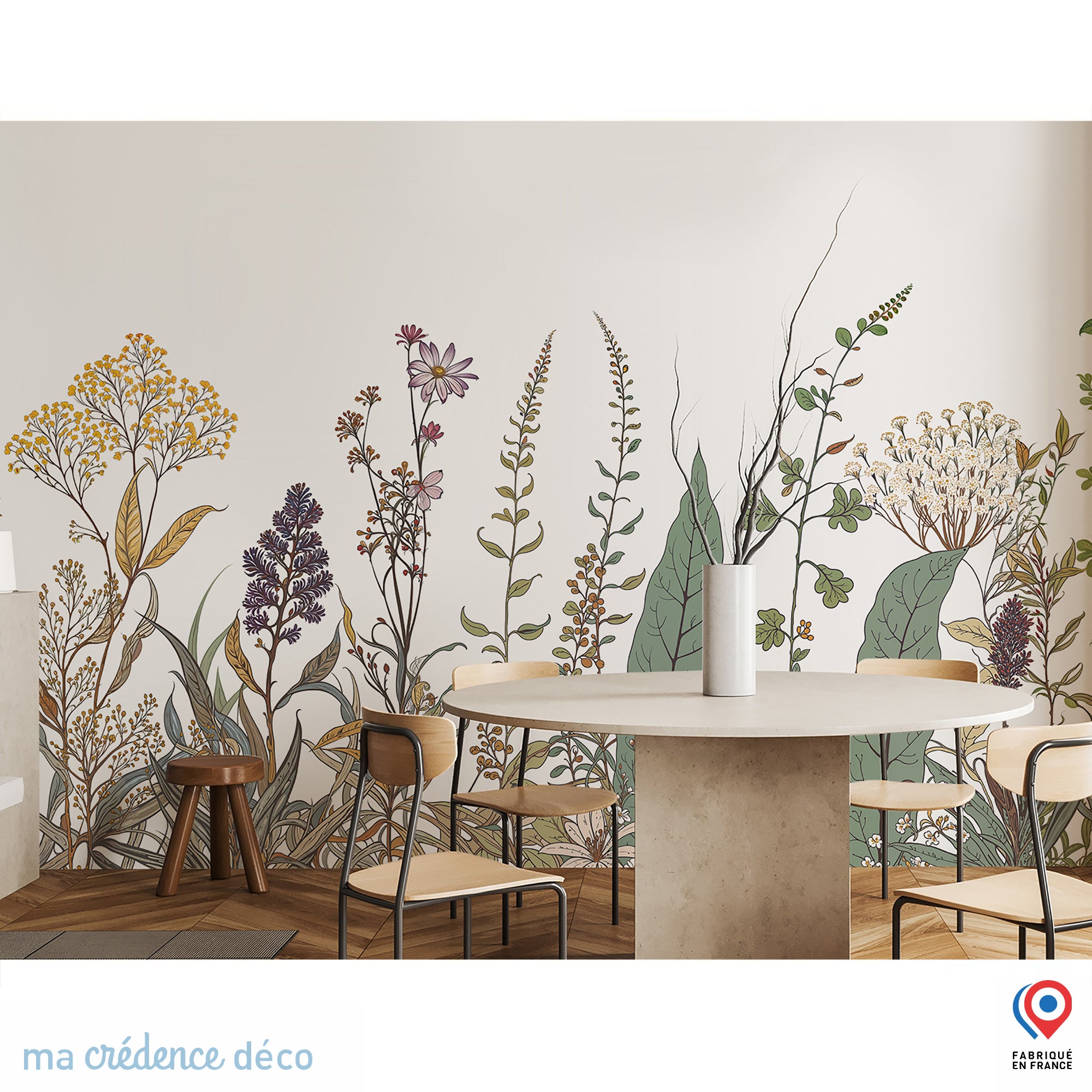 Papier peint Fleurs botaniques - Intissé - 400 cm - 280 cm ...