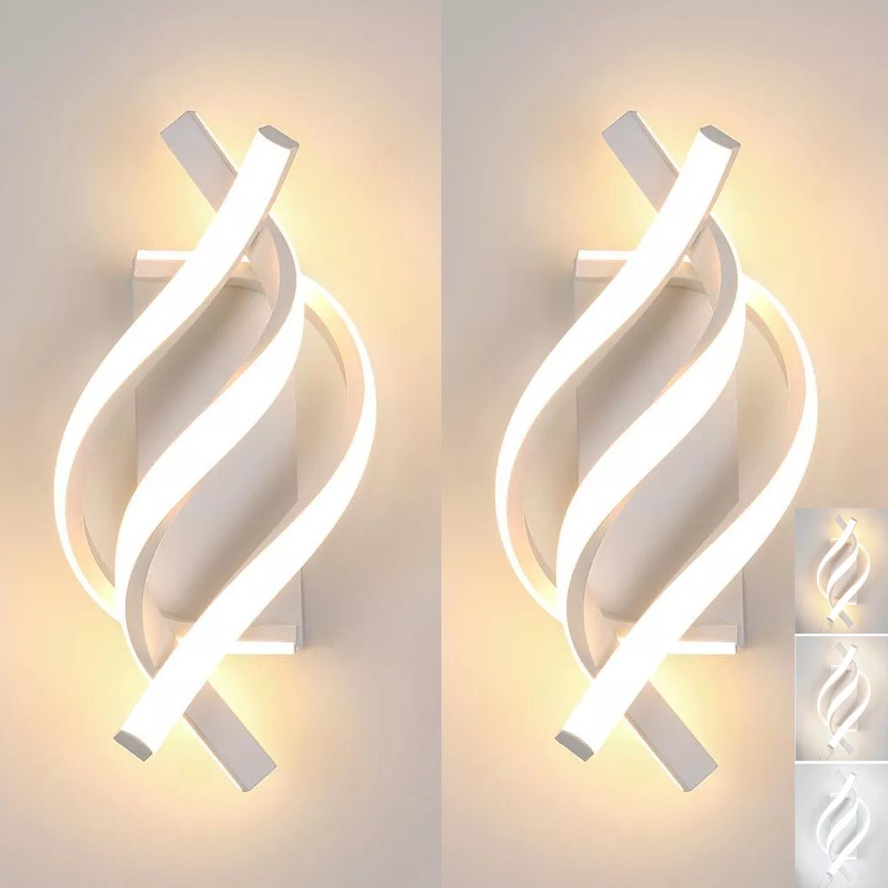 Applique murale à LED 2Pcs, Applique murale à LED moderne en spirale ...