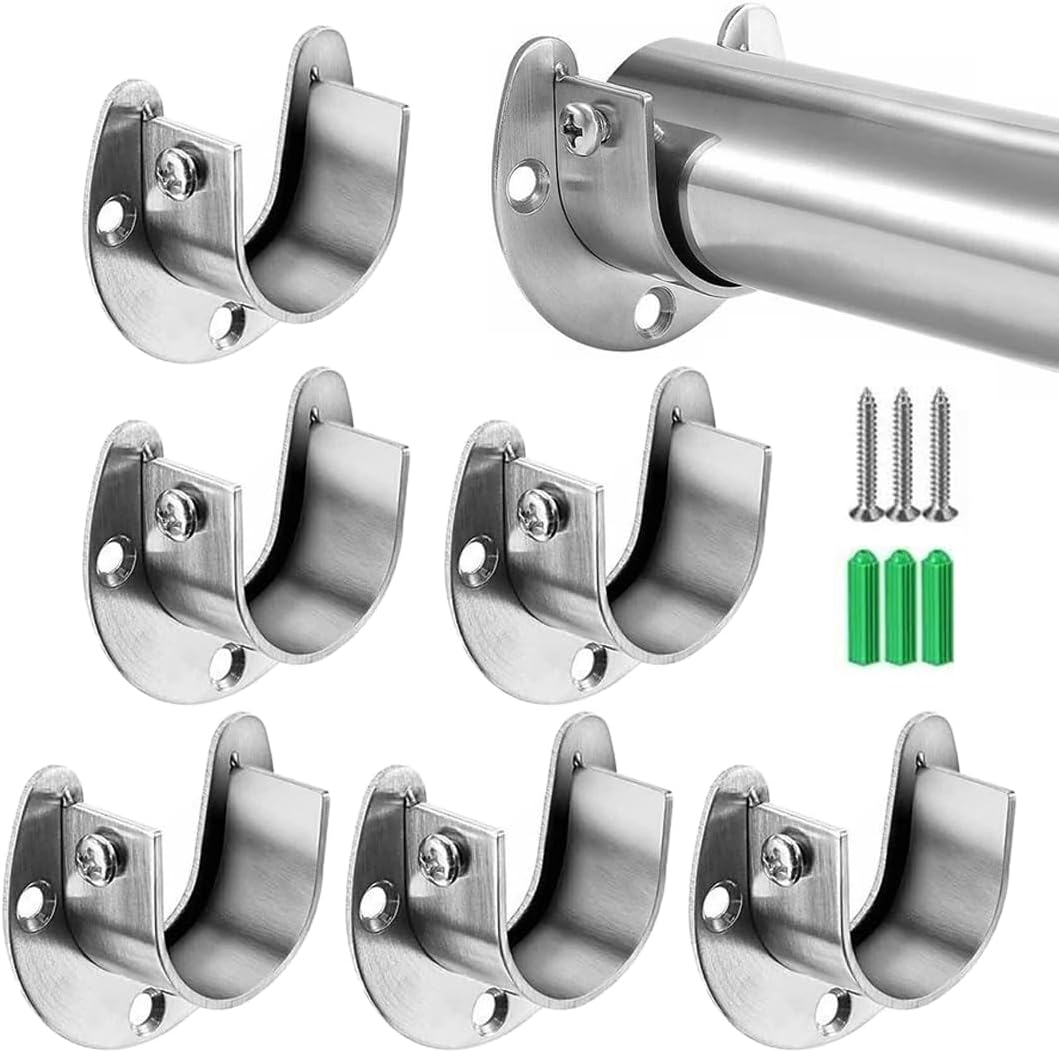 Support Tringle Penderie en Forme de U, 6 Pcs Supports de Tige à Bride ...