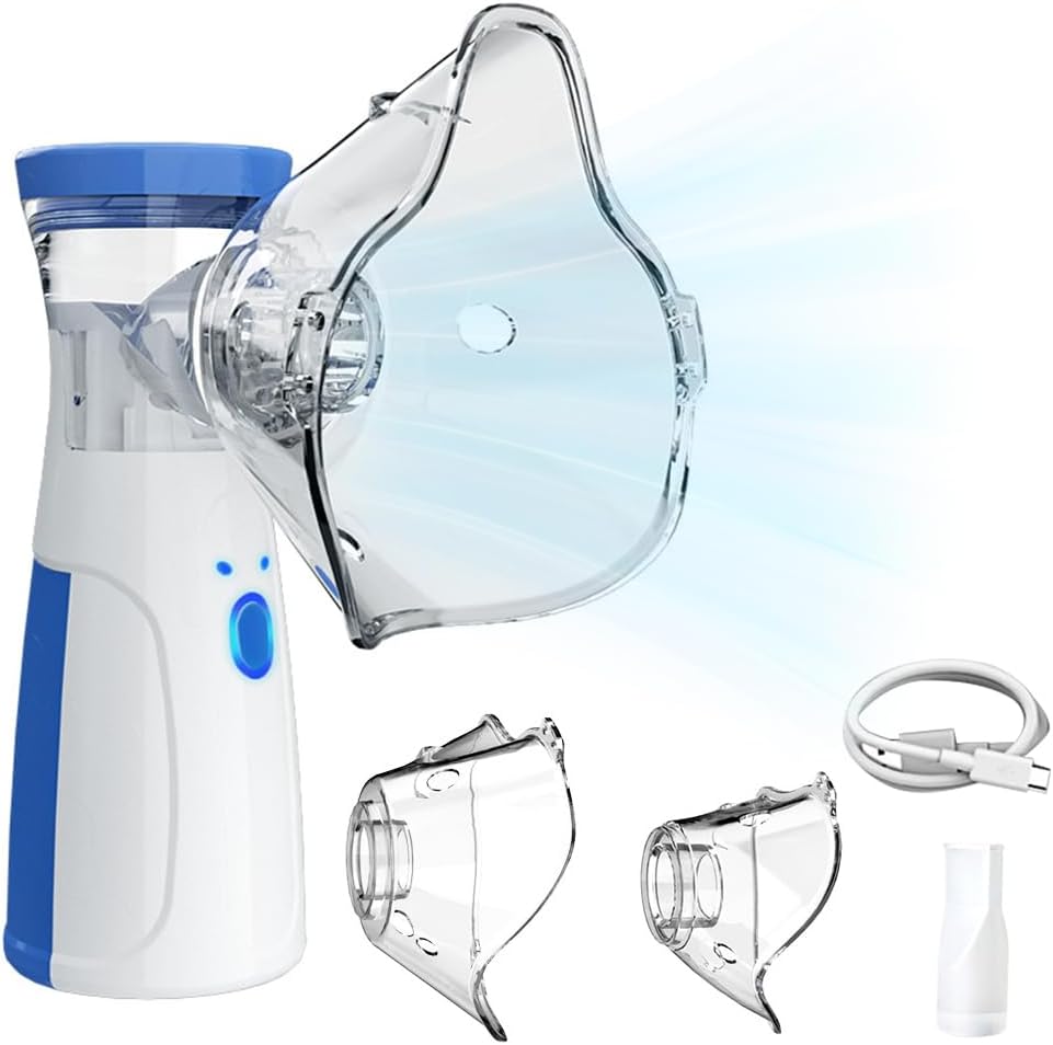 AEROSOL INALATORE NEBULIZZATORE PORTATILE RICARICABILE SILENZIOSO PER ...