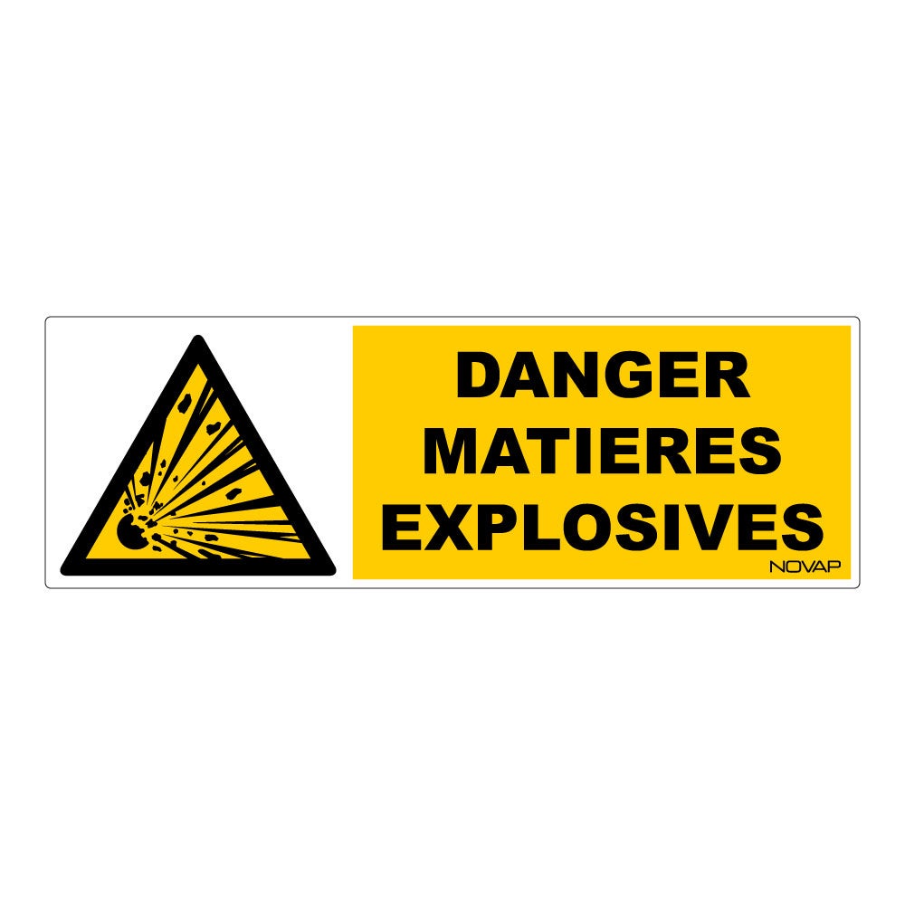 Panneau Danger matières explosives - Rigide 450x150mm - 4030715 | Bricoman