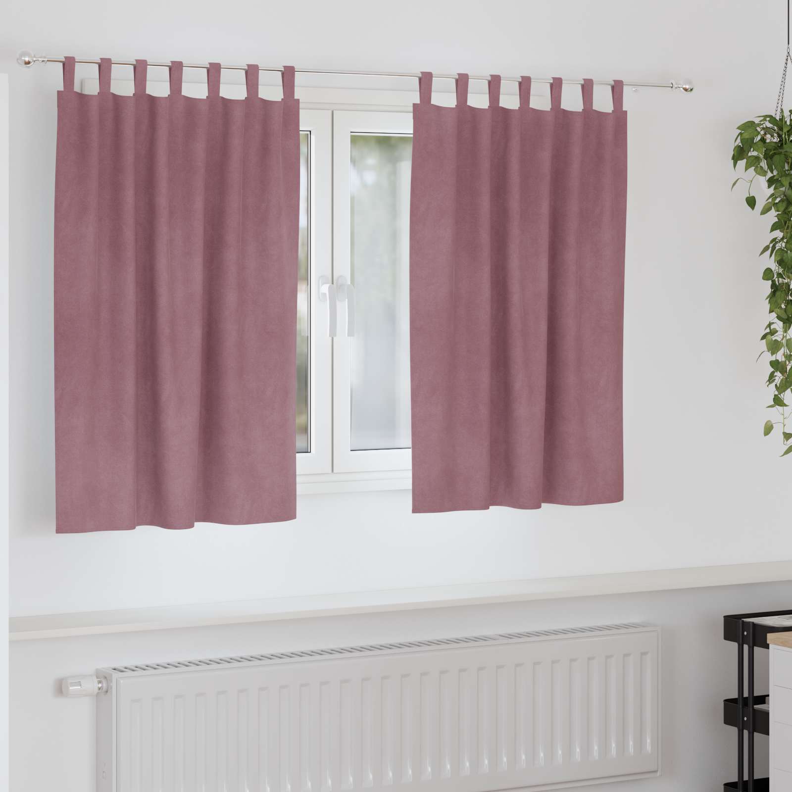 Rideaux occultants 2 pcs Rose foncé 140 x 140 cm Velours | Leroy Merlin